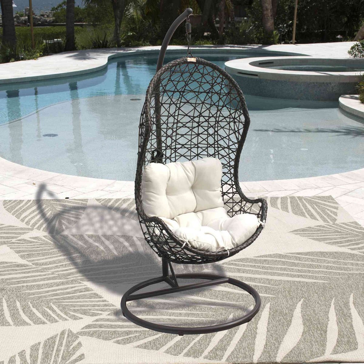 Panama Jack Hanging Chair w/Metal Stand & Cushions — Bespoke Patio